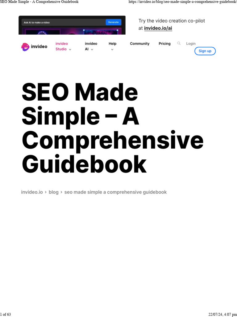 SEO Made Simple - A Comprehensive Guidebook | PDF | Search Engine ...