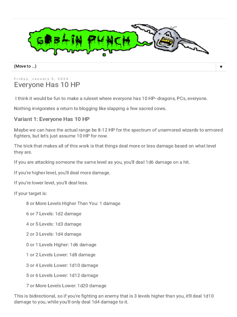 Goblin Punch - Everyone Has 10 HP | PDF | Dungeons & Dragons