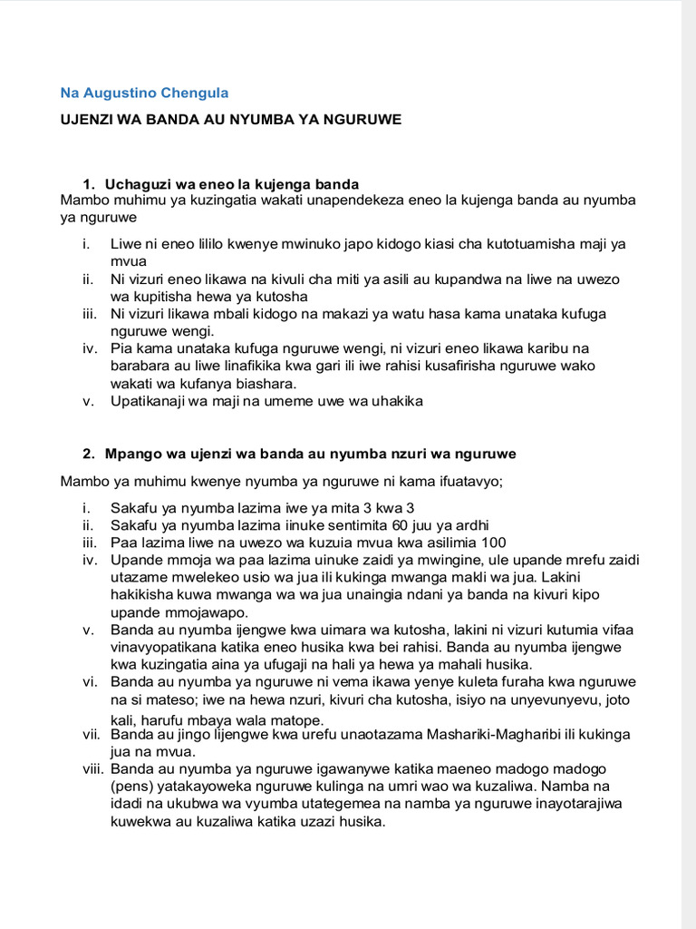 Dokumen - Tips Ufugaji Wa Nguruwe Ujenzi Wa Banda | PDF