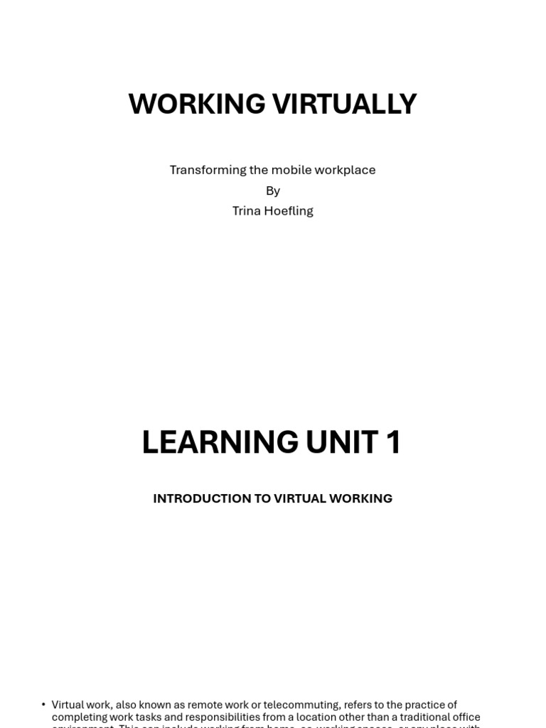Learning Unit 1 | PDF | Employment | Business