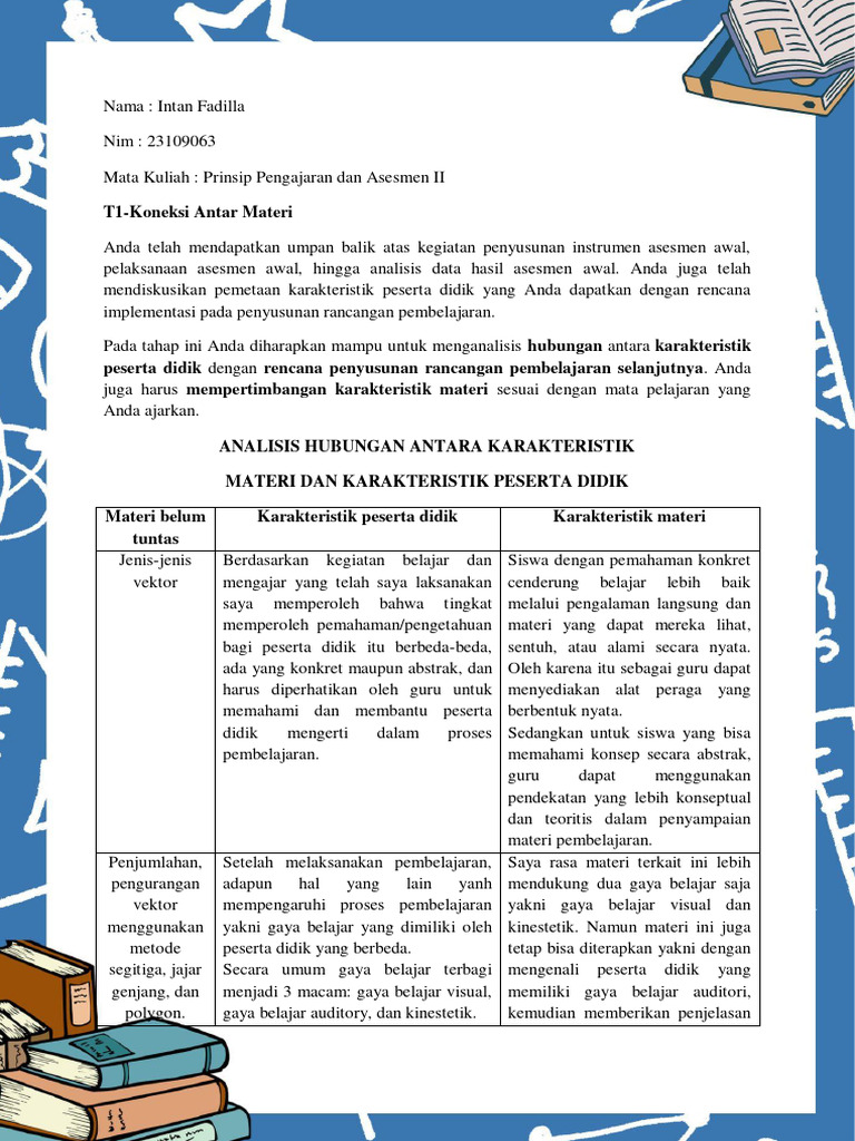 T1-Koneksi Antar Materi-Intan Fadilla | PDF