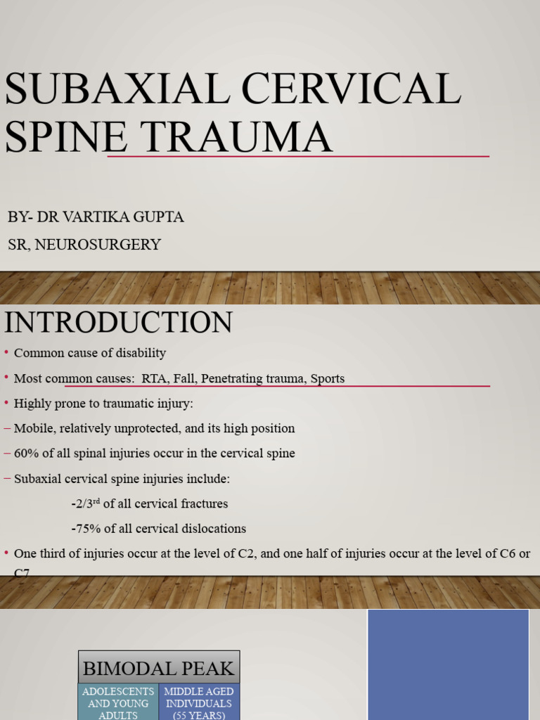 Subaxial Cervical Spine Trauma | PDF | Vertebra | Vertebral Column