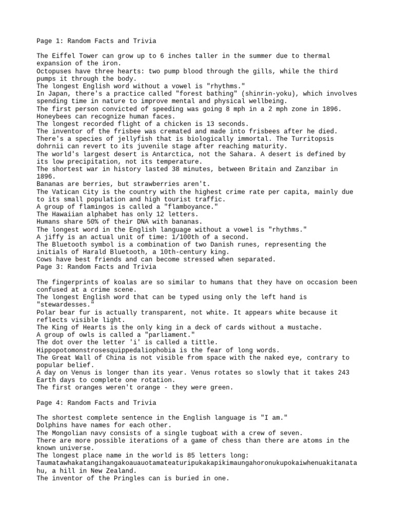 Facts and Trivia - Scribd | PDF | History | Young Adult