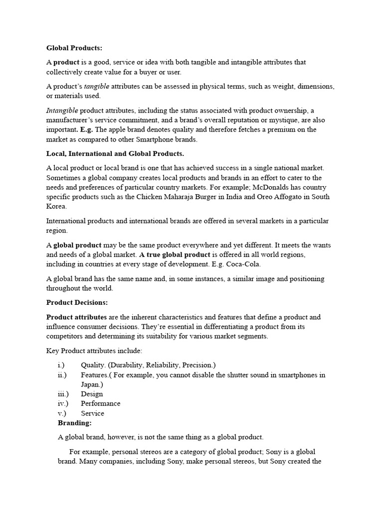 Global Product Strategies Explained | PDF | Brand | Marketing