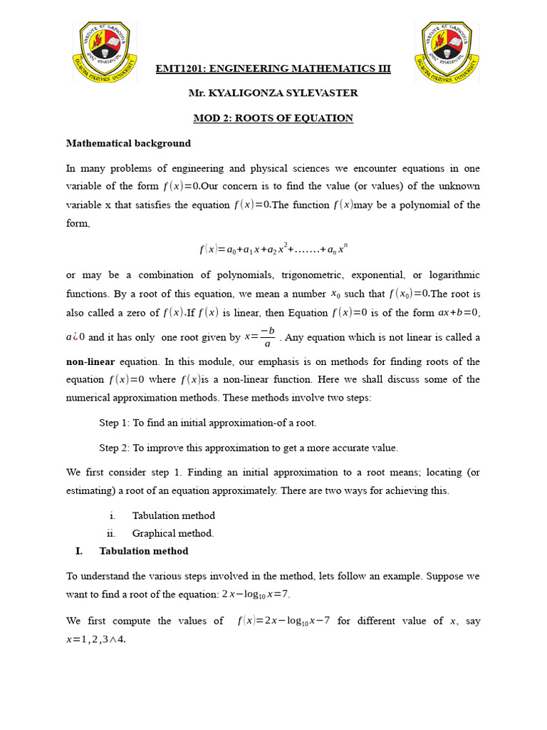 L2 EMT 2101 ENGINEERING MATHEMATICS III | PDF | Equations ...
