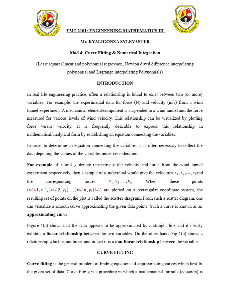 L4 Emt 2101 Engineering Mathematics Iii | PDF | Errors And Residuals | Least Squares