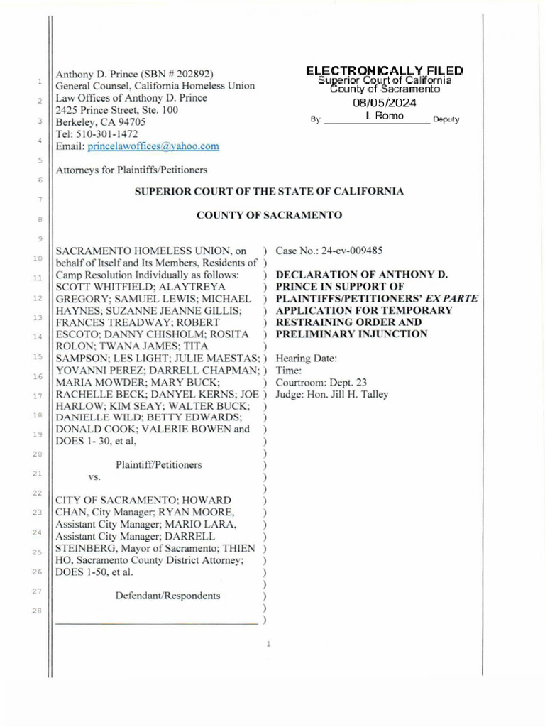 Application For Restraining Order | PDF | Lease | Injunction