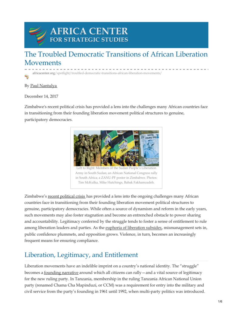 The Troubled Democratic Transitions of African Liberation Movements ...