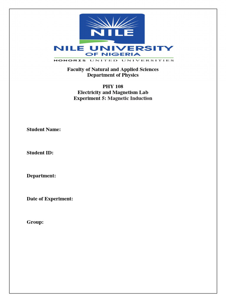 Phy 108 Exp 5 Magnetic Induction | PDF | Electromagnetic Induction | Inductor