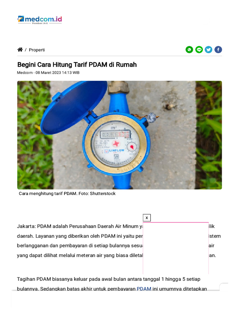 Begini Cara Hitung Tarif PDAM Di Rumah | PDF