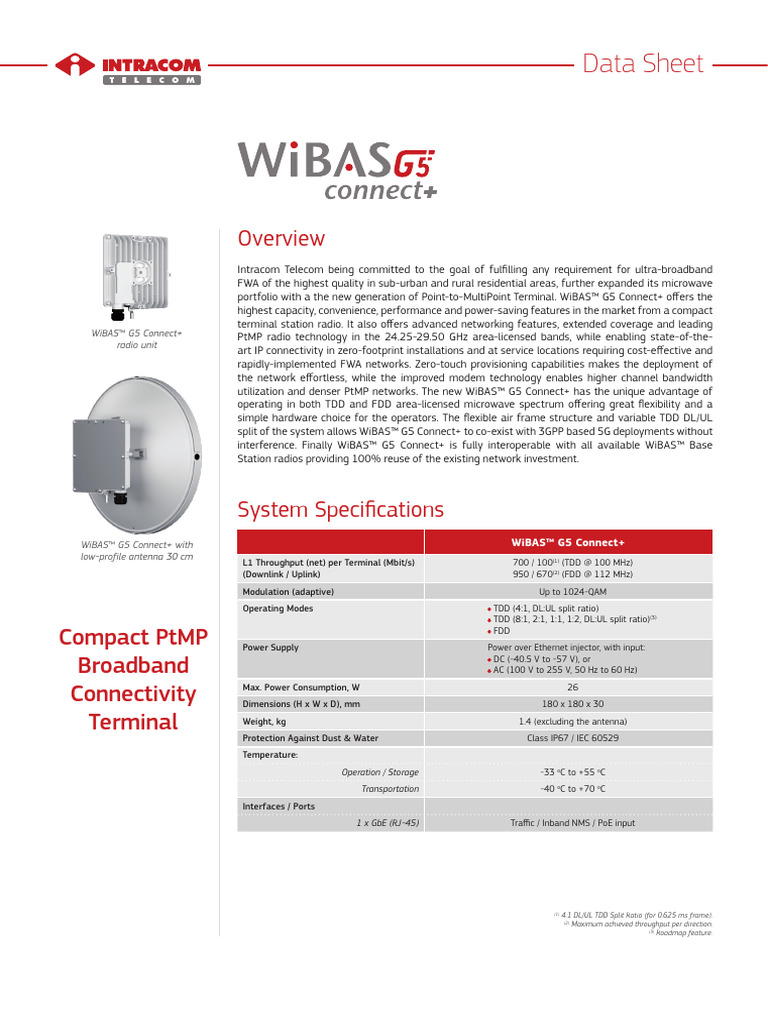 Intracom - WiBAS G5 Conn Plus - DS | PDF | Duplex (Telecommunications ...