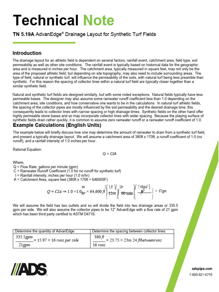 5.19 AdvanEDGE® Drainage Layout For Synthetic Turf Fields May 2022 ...