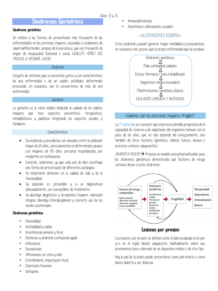 Clase 12 y 13 Sindromes Geriatrícos | PDF | Dormir | Demencia