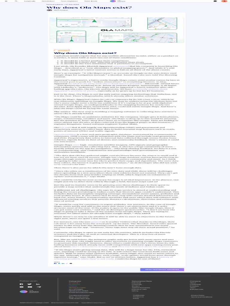 335 Why Does Ola Maps Exist Yesterday The Morning Context ...