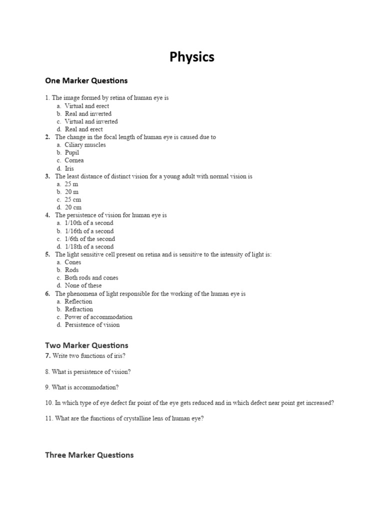 Human Eye Test Paper | PDF | Eye | Human Eye