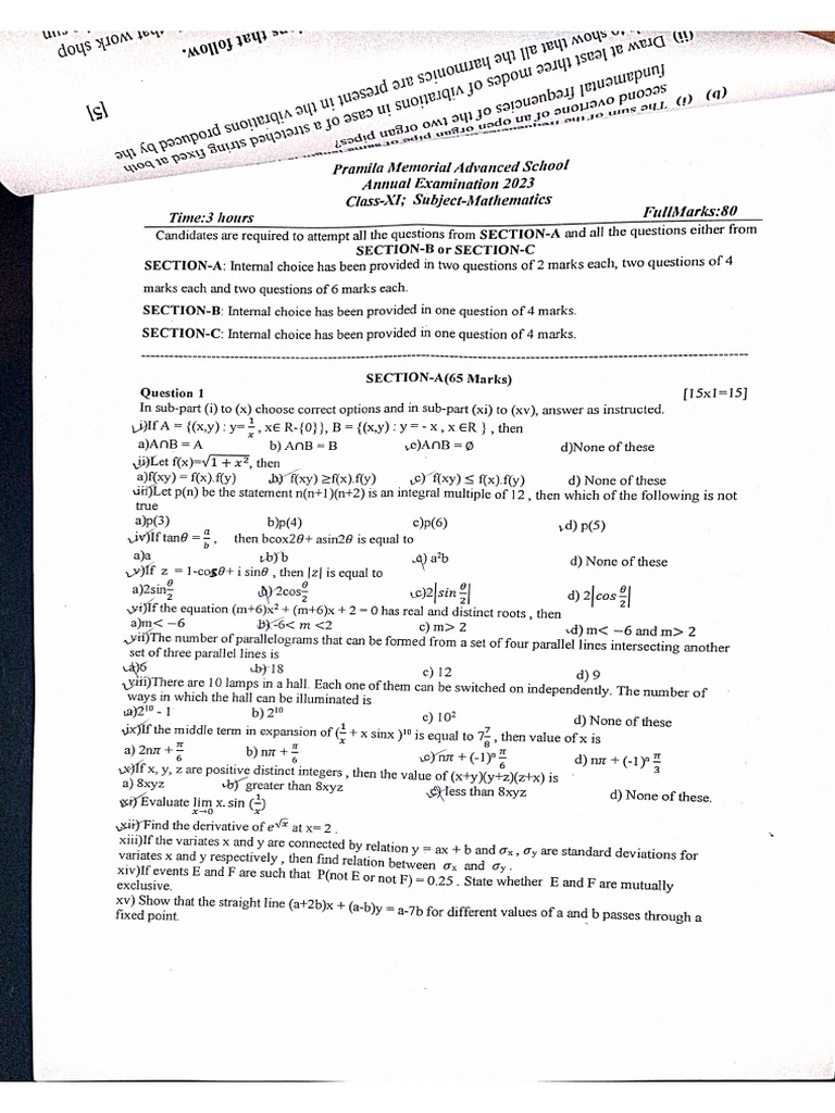 Pmas Mathematics Finals | PDF