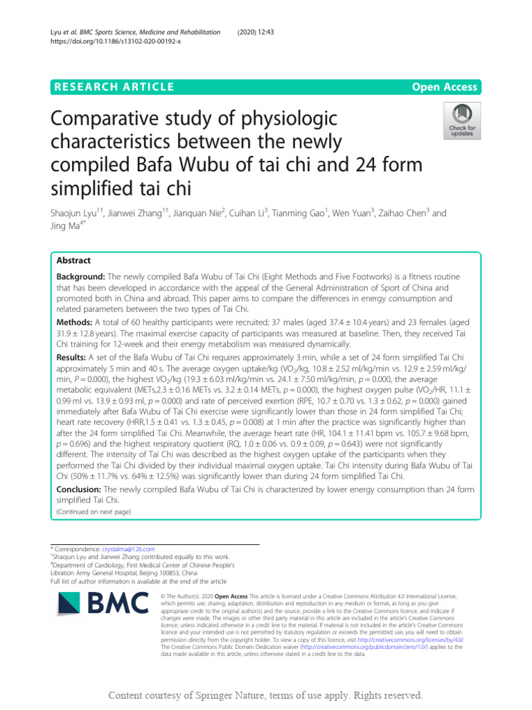 Comparative Study of Physiologic Characteristics B | PDF | Clinical ...