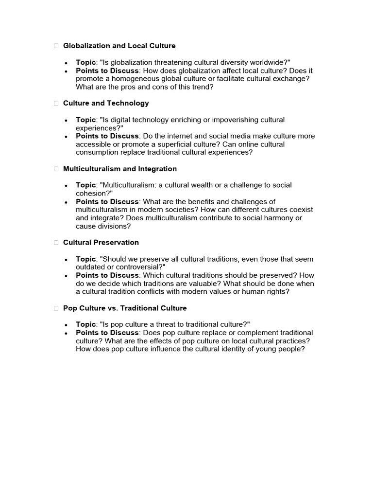 Globalization's Impact on Cultural Diversity | PDF | History