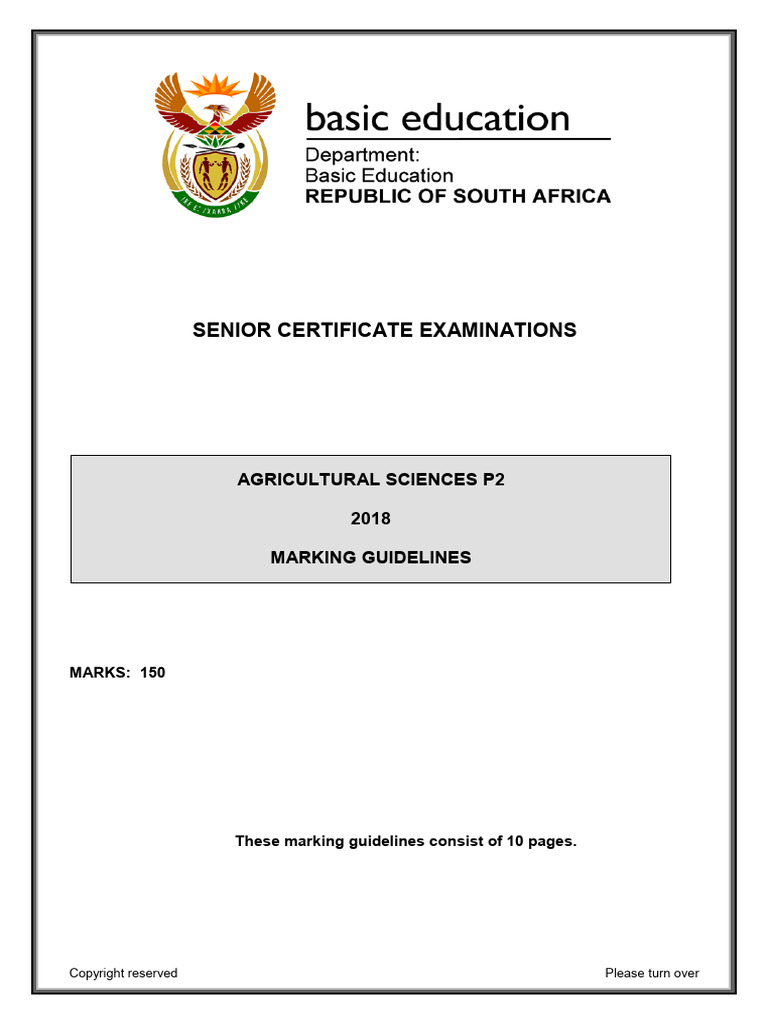 Agricultural Sciences P2 May-June 2018 Memo Eng | PDF | Plant Breeding | Occupational Safety And ...