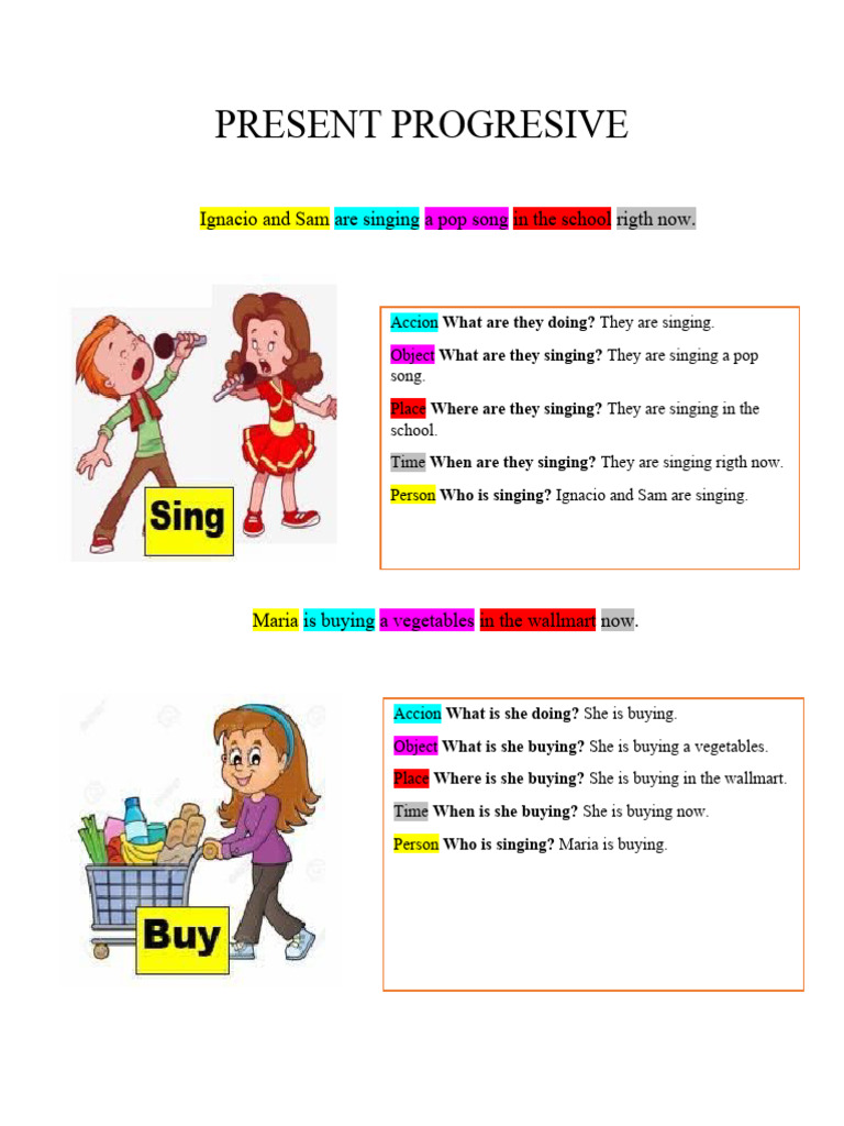 Present Progresive | PDF