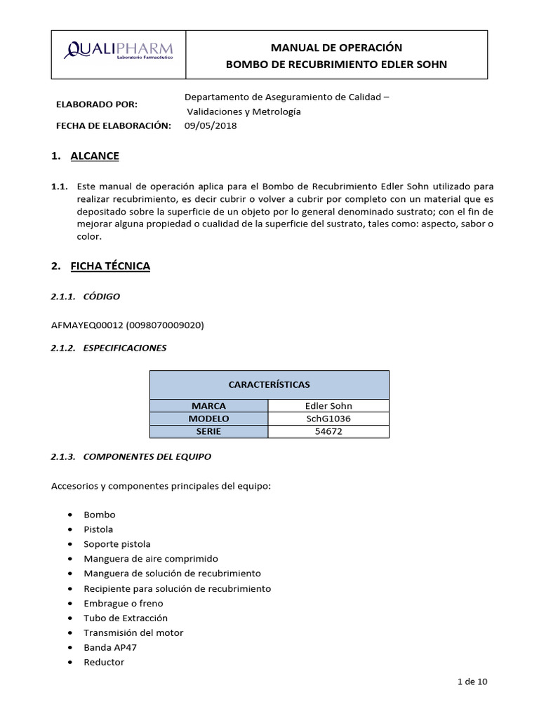 27 - Manual Bombo de Recubrimiento Edler Sohn | PDF | Agua | Aspiradora