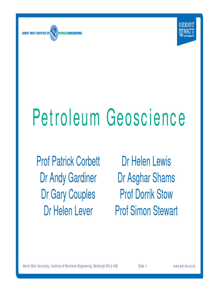 PE Geoscience Intro1 2011 | PDF | Petroleum Reservoir | Geology