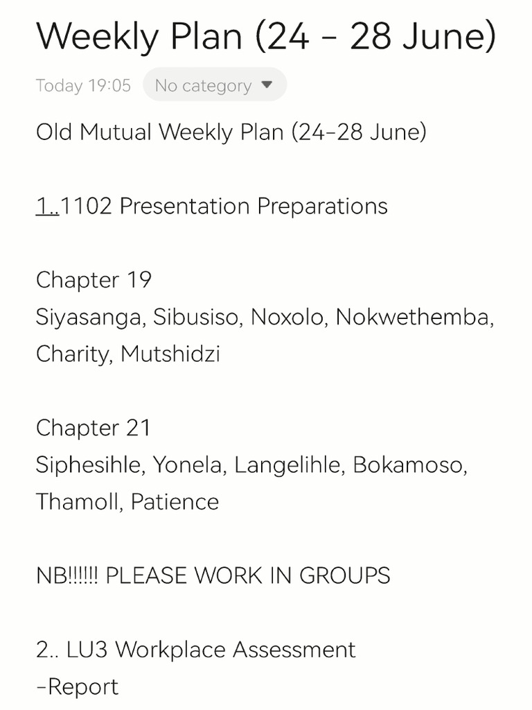Old Mutual Weekly Plan | PDF