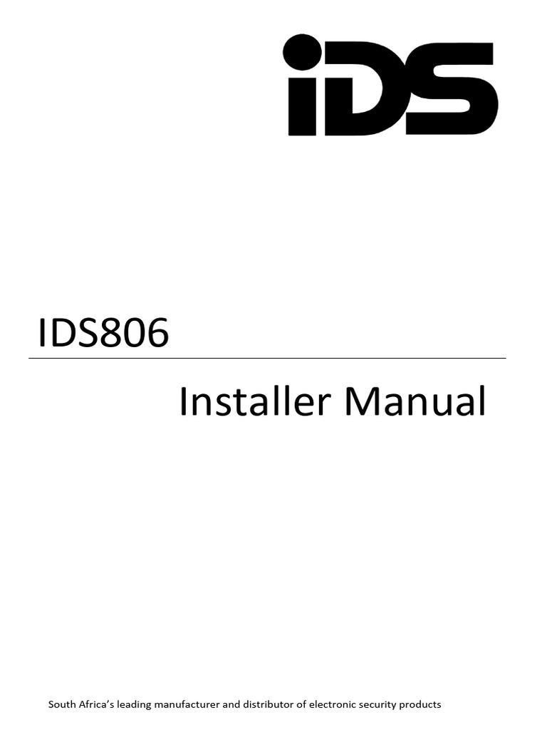 806 Installer Manual | PDF | Usb | Switch