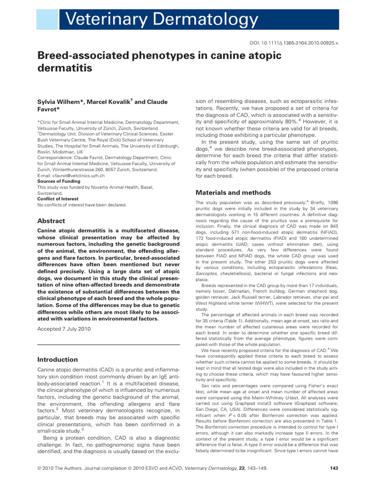 Fenotipos Por Razas en Atopia | PDF | Dogs | Medical Specialties