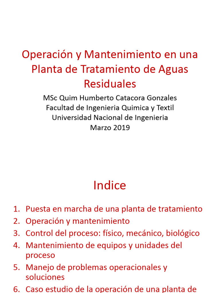 2 Curso Operacion y Mantenimiento de Una Planta de Tratamiento de Aguas Residuales | PDF ...