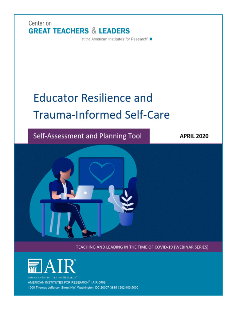 Educator Resilience Trauma Informed Self Care Self Assessment | PDF ...