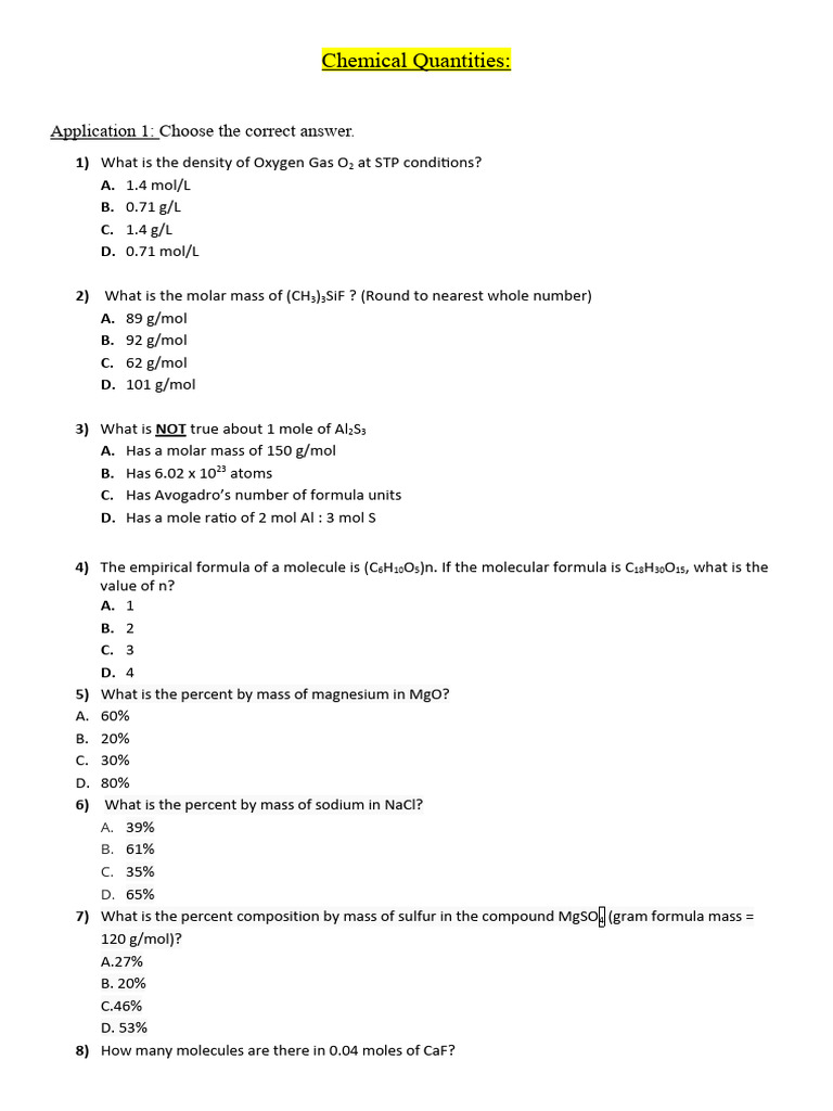 S2 Final Exam Revision Sheet | PDF | Reaction Rate | Chemical Reactions