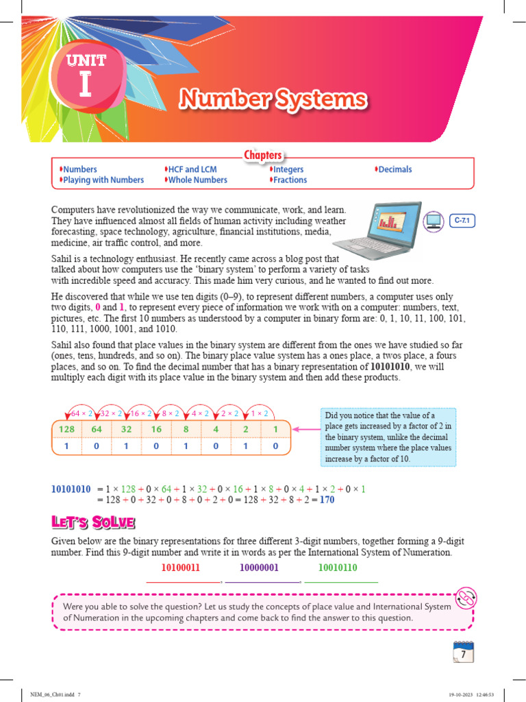 NEM6_Ch1_Numbers-Our+Friends | PDF | Numbers | Mathematical Objects