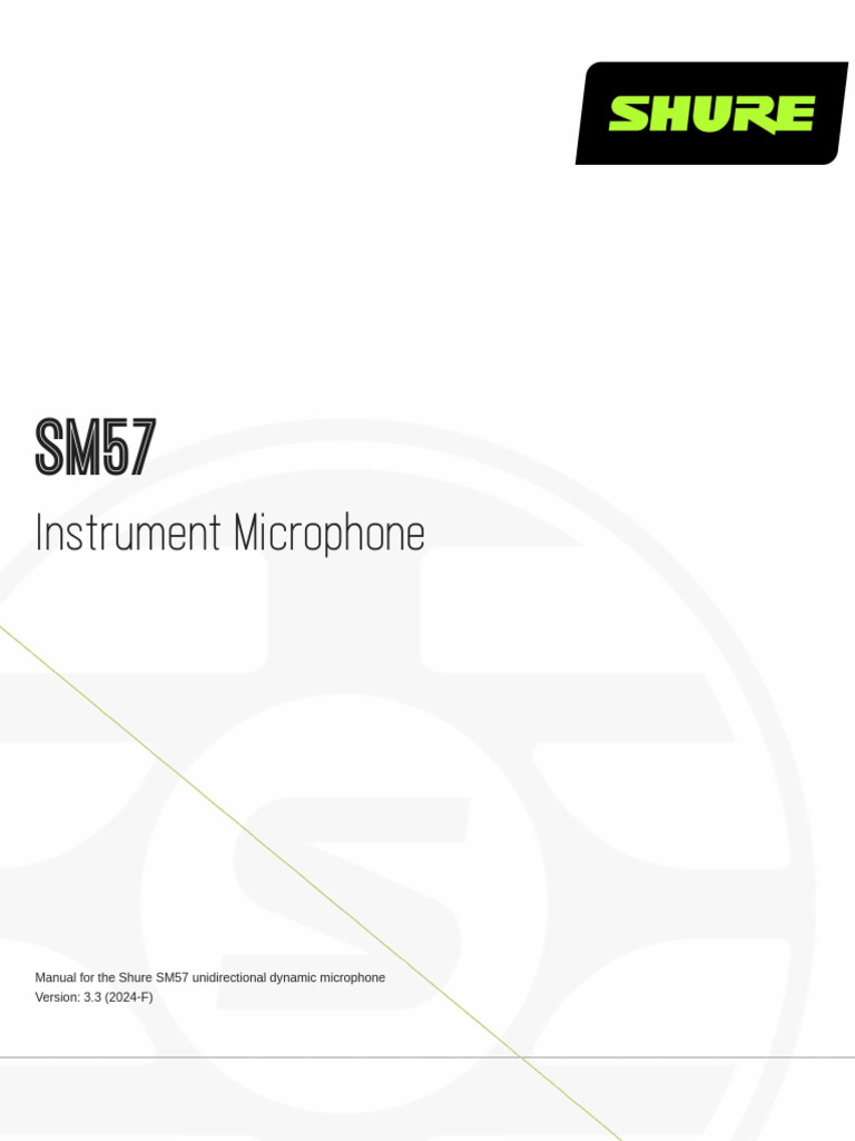 SM57_guide_en-US | PDF | Microphone | Loudspeaker