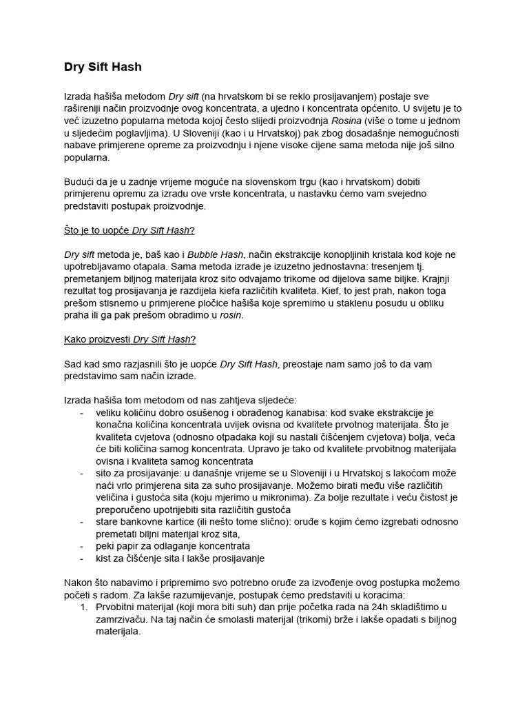 Dry Sift Hash-2 | PDF