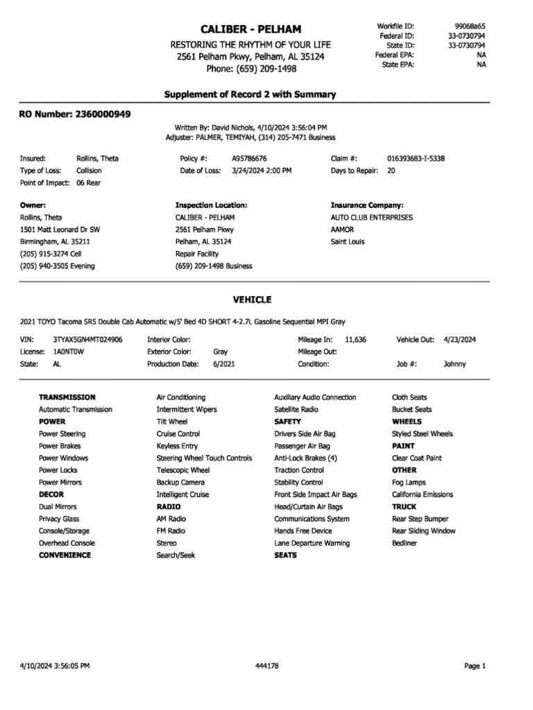 Supplement of Record 02 | PDF | Airbag | Pickup Truck
