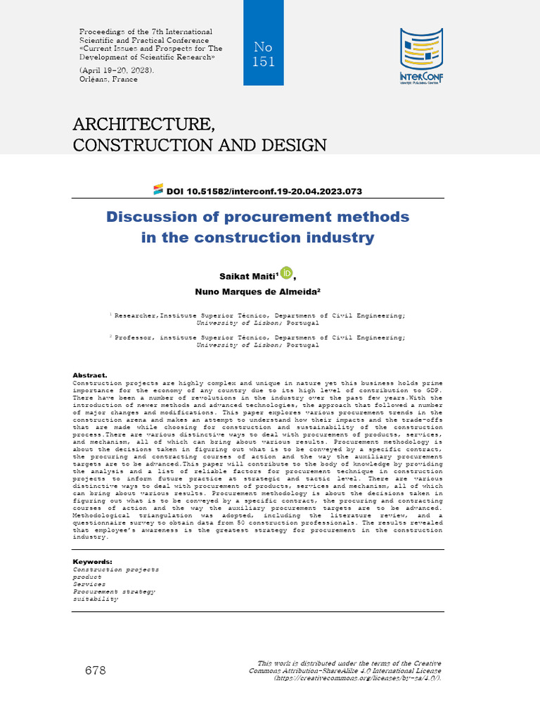 Discussion of Procurement Methods in The Construct | PDF | Procurement ...