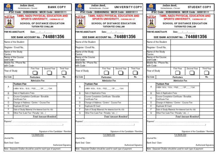 Tution Fee Challan | PDF | Service Industries | Payments