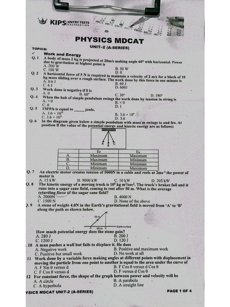 Kips Phy Chap 2 PMC | PDF
