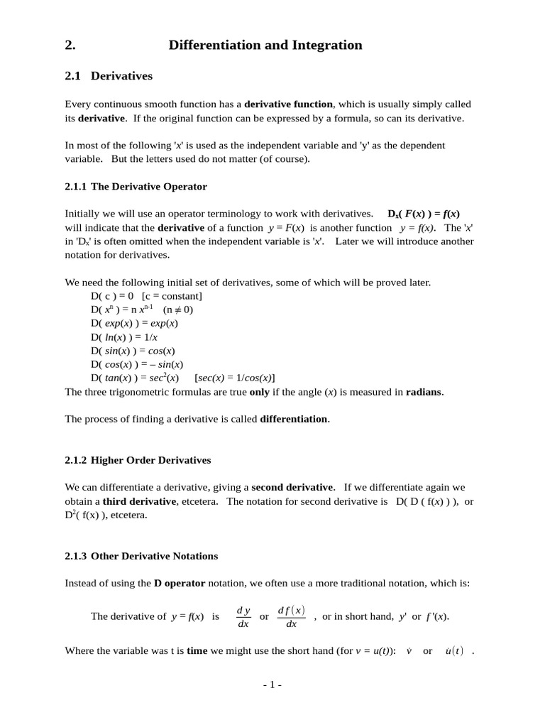 Derivatives and Their Applications | PDF | Derivative | Integral