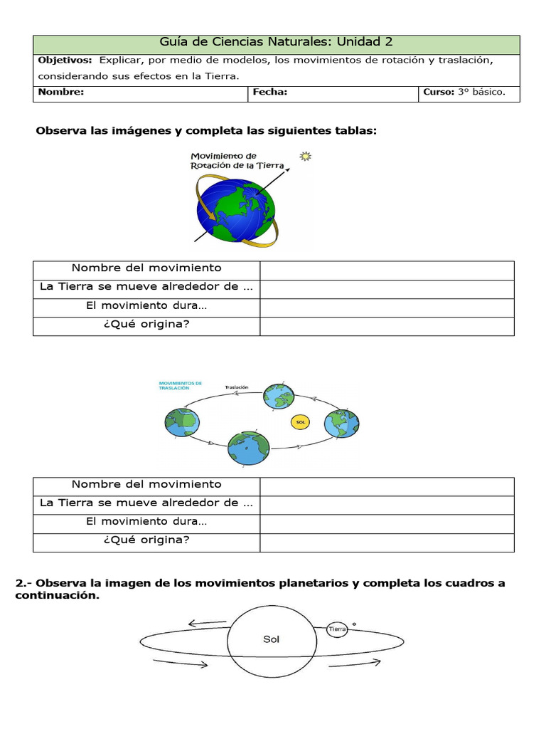 Guia - Movimientos de - La - Tierra | PDF | Tierra | Astronomía
