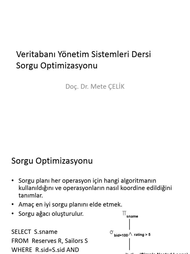 13-Sorgu Optimizasyonu | PDF