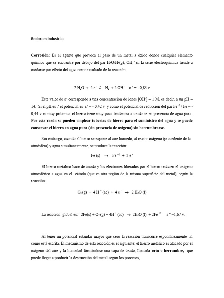 Aplicaciones Redox | PDF | Redox | Electrodo