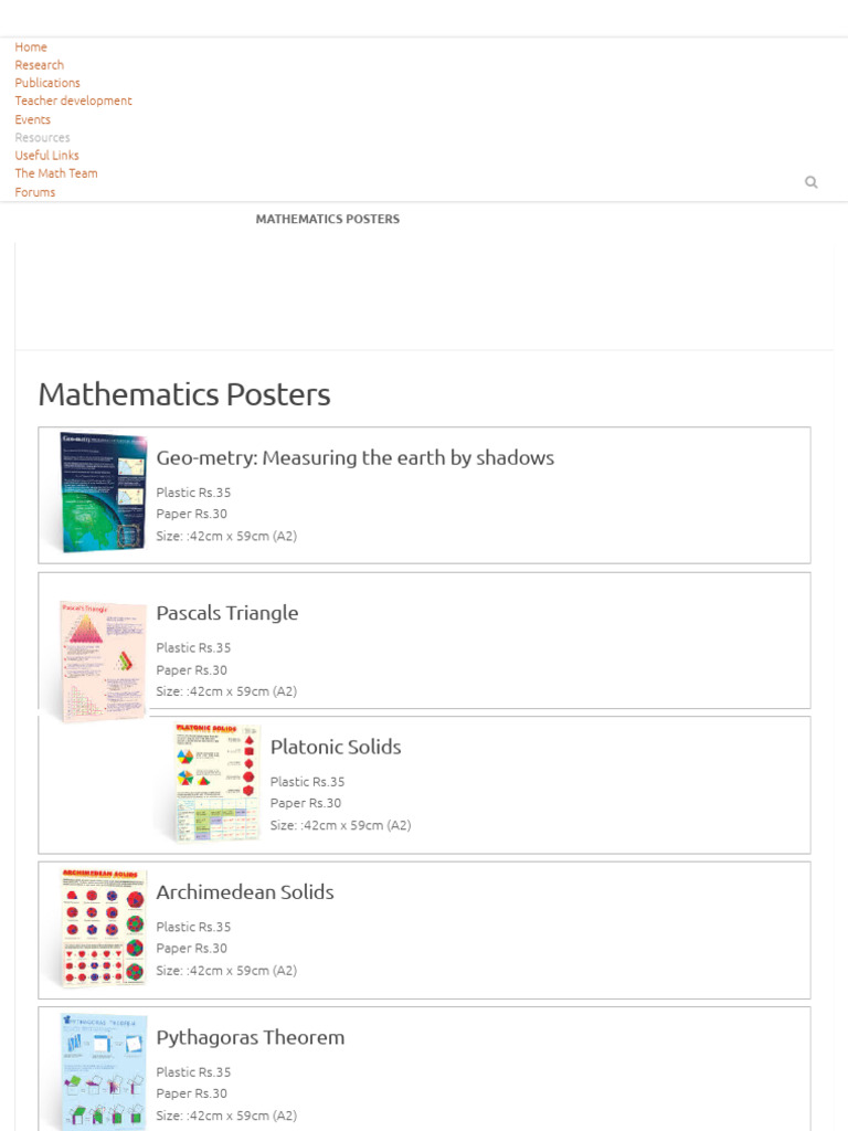 Mathematics Posters - Mathematics Education | PDF | Teaching Methods & Materials | Home & Garden