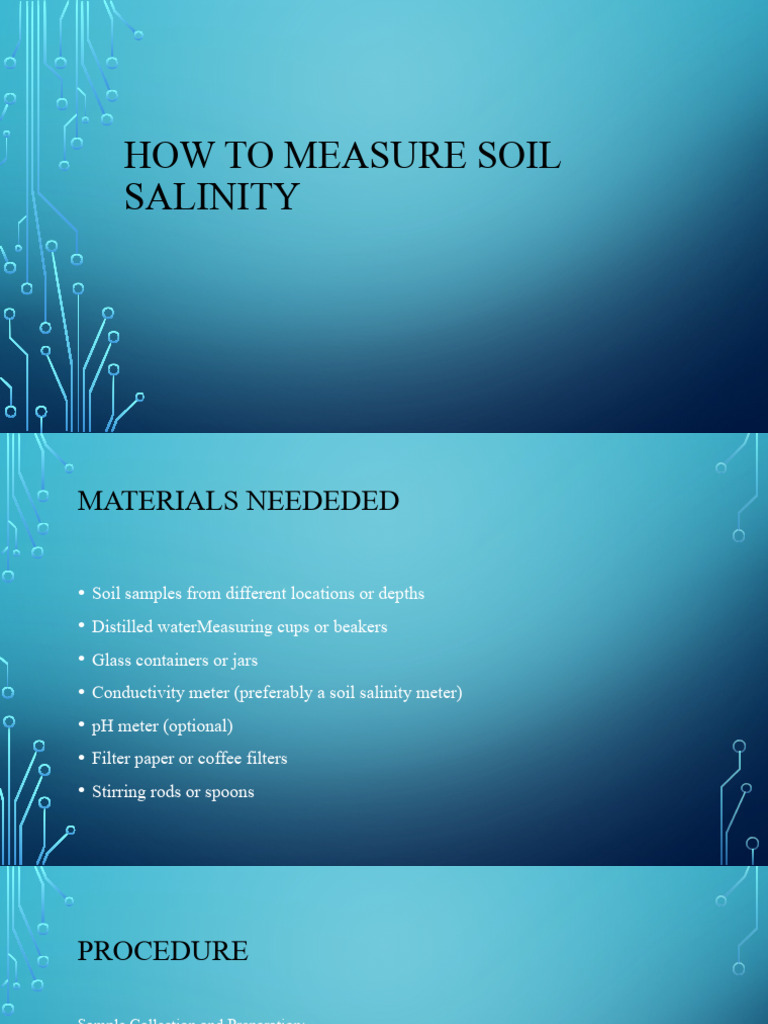 How To Measure Soil Salinity | PDF | Salinity | Soil