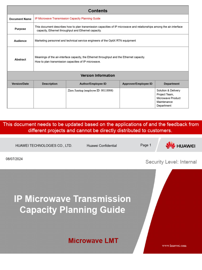 IP Microwave Transmission Capacity Planning Guide | PDF | Ethernet ...