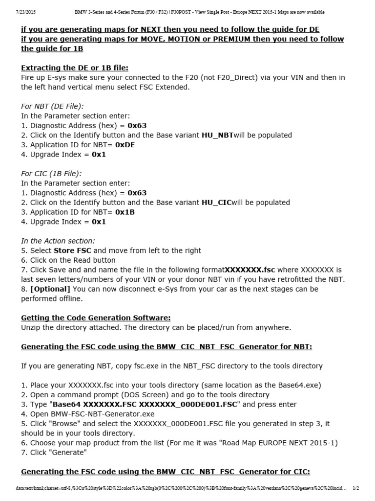 How To Generate Navi Maps Update FSC Code With ESYS and Navi Toolkit ...