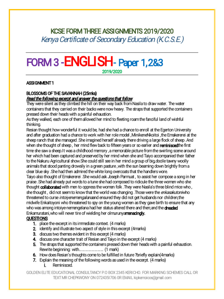 Eng f3 Model Papers | PDF