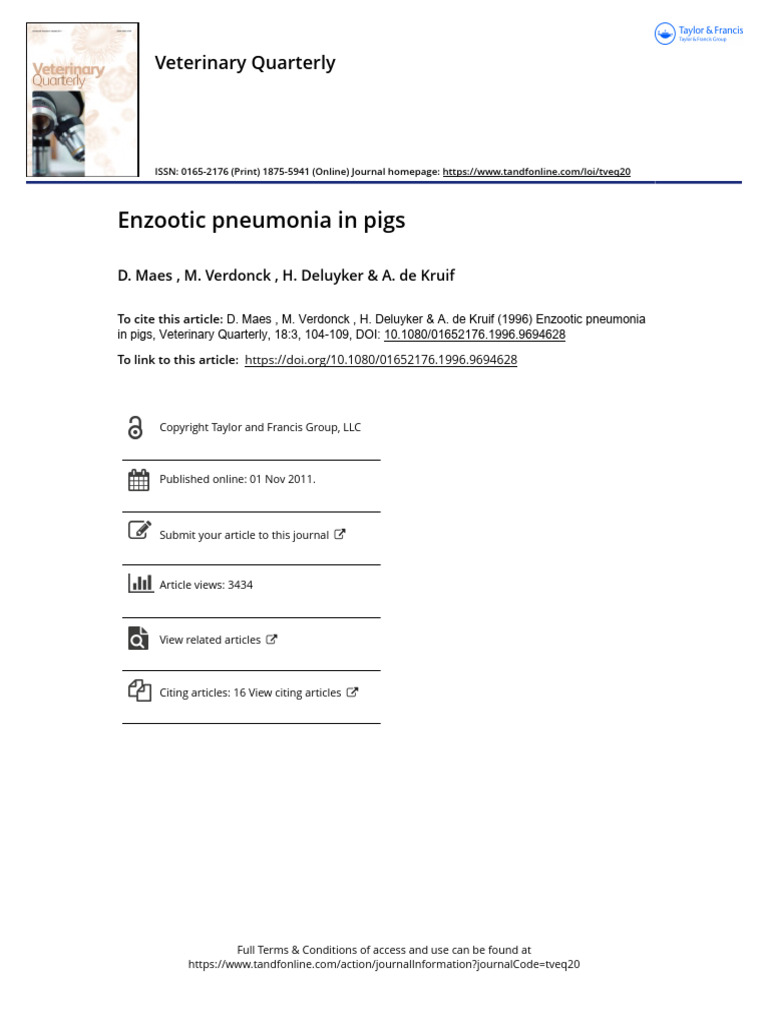 Enzootic Pneumonia in Pigs | PDF | Infection | Pneumonia