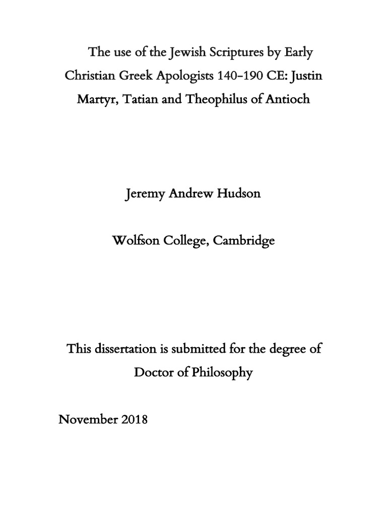 Early Christian Apologists and Jewish Scriptures | PDF | Bible ...